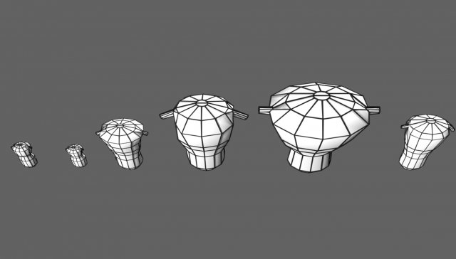 3D Uterus different stages of development cut label 3D Model in Anatomy ...