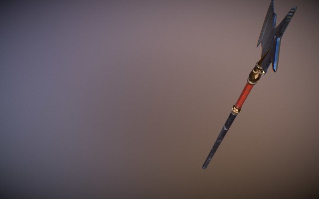 halberd 3D Model in Melee 3DExport