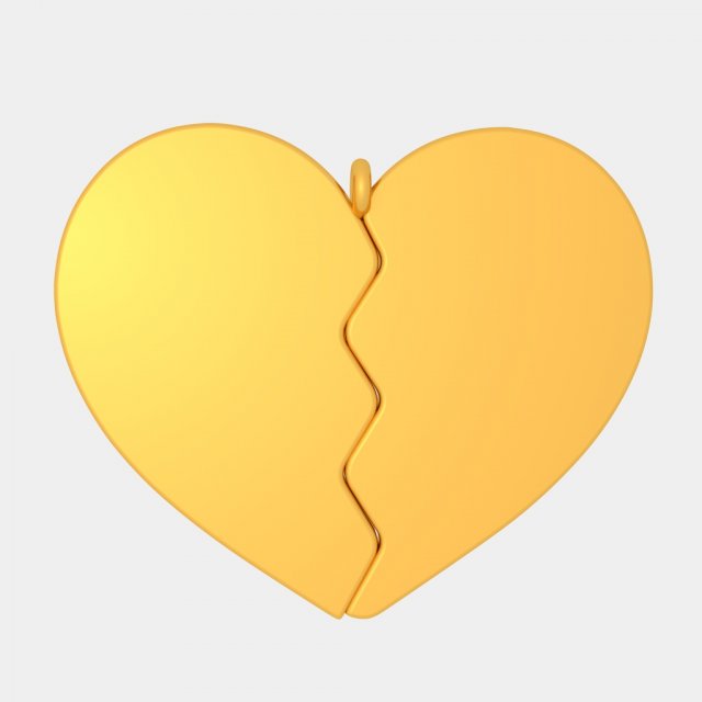 heart divided pendant 3d printed model 3D Print Model in Pendants 3DExport