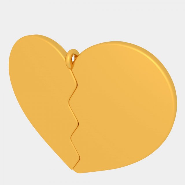 heart divided pendant 3d printed model 3D Print Model in Pendants 3DExport