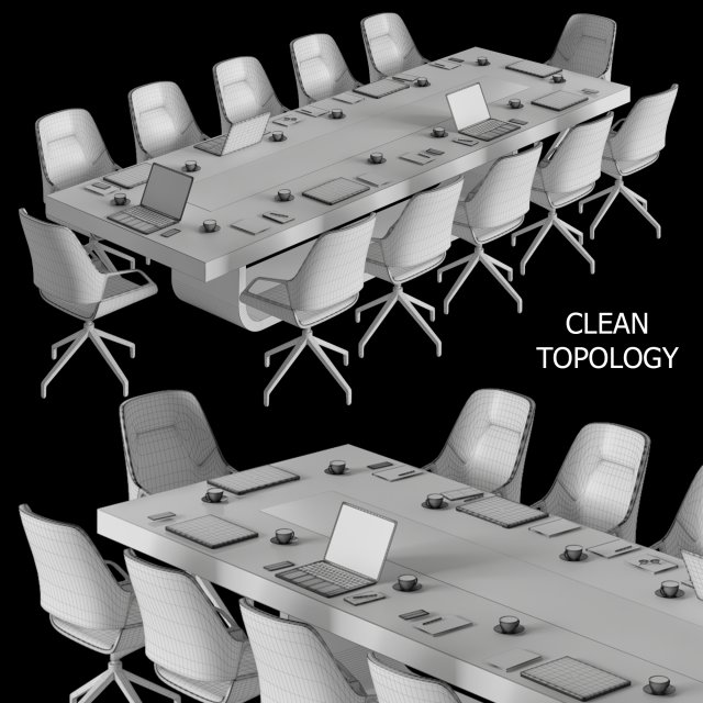 conference table 03 3D Model in Office 3DExport