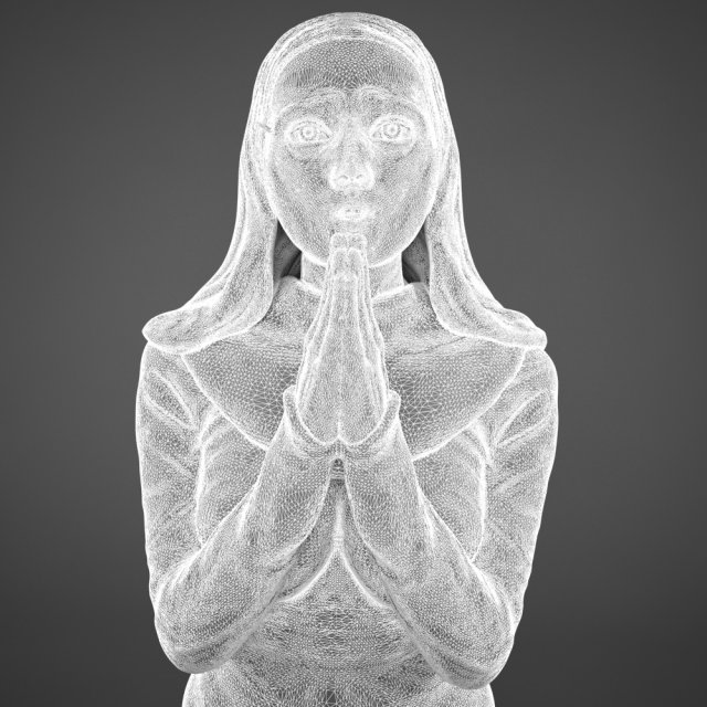 praying girl 3D Model in Sculpture 3DExport
