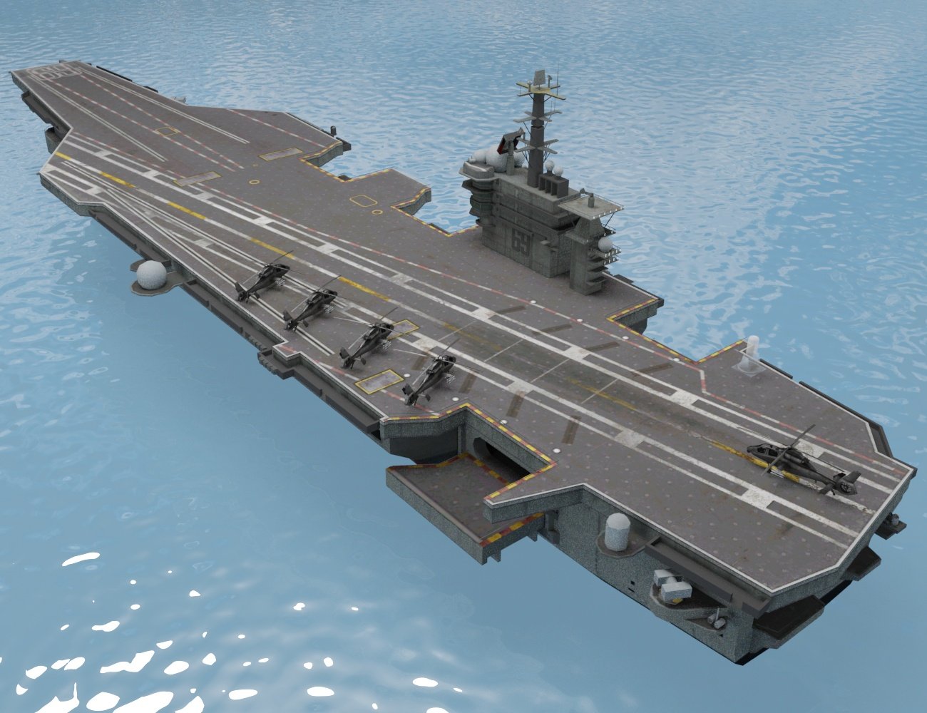 CVN-69 Aircraft Carrier 3D Model in Cruiser 3DExport