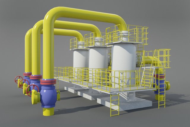 industrial dust collector 3D Model in Parts 3DExport