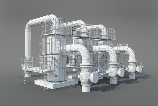 industrial dust collector 3D Model in Parts 3DExport