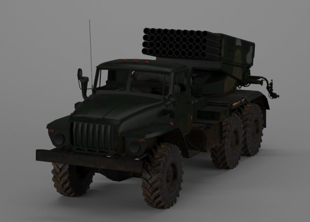 bm-21 grad - multiple launch rocket system 3D Model in Artillery 3DExport