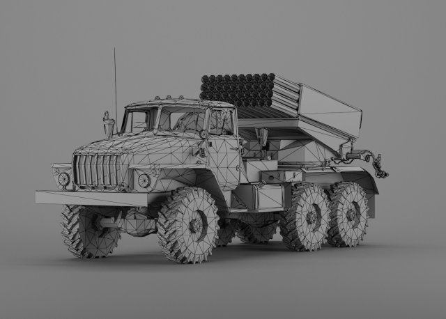 bm-21 grad - multiple launch rocket system 3D Model in Artillery 3DExport