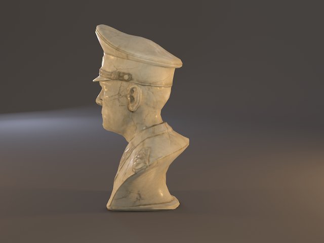 erwin rommel bust low poly 3D-Modell in Skulptur 3DExport