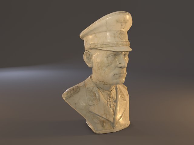 erwin rommel bust low poly 3D-Modell in Skulptur 3DExport
