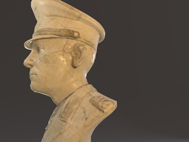 erwin rommel bust low poly 3D-Modell in Skulptur 3DExport