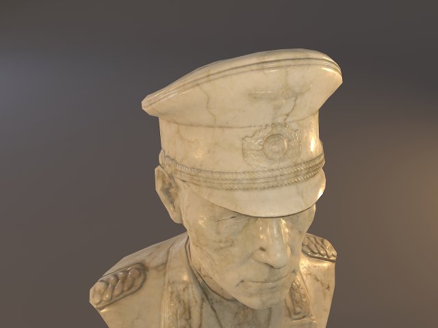 erwin rommel bust low poly 3D-Modell in Skulptur 3DExport