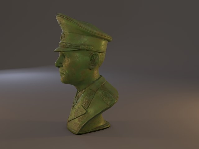 erwin rommel bust low poly 3D-Modell in Skulptur 3DExport