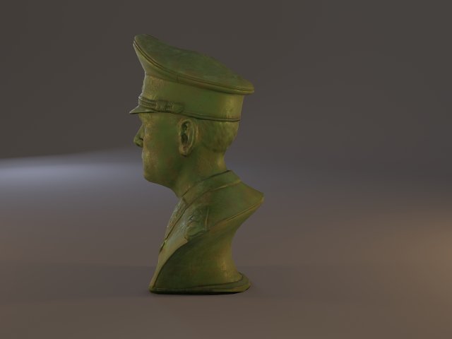 erwin rommel bust low poly 3D-Modell in Skulptur 3DExport