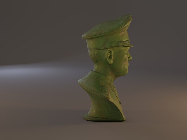 erwin rommel bust low poly 3D-Modell in Skulptur 3DExport