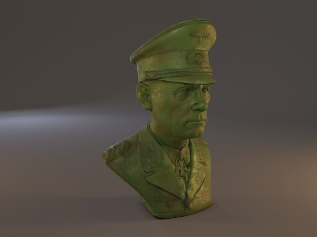 erwin rommel bust low poly 3D-Modell in Skulptur 3DExport