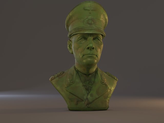 erwin rommel bust low poly 3D-Modell in Skulptur 3DExport