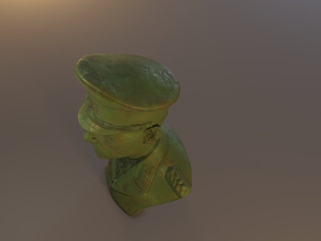 erwin rommel bust low poly 3D-Modell in Skulptur 3DExport