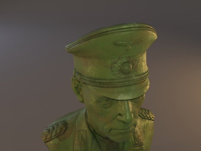 erwin rommel bust low poly 3D-Modell in Skulptur 3DExport