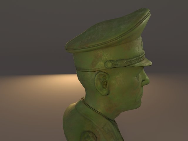 erwin rommel bust low poly 3D-Modell in Skulptur 3DExport