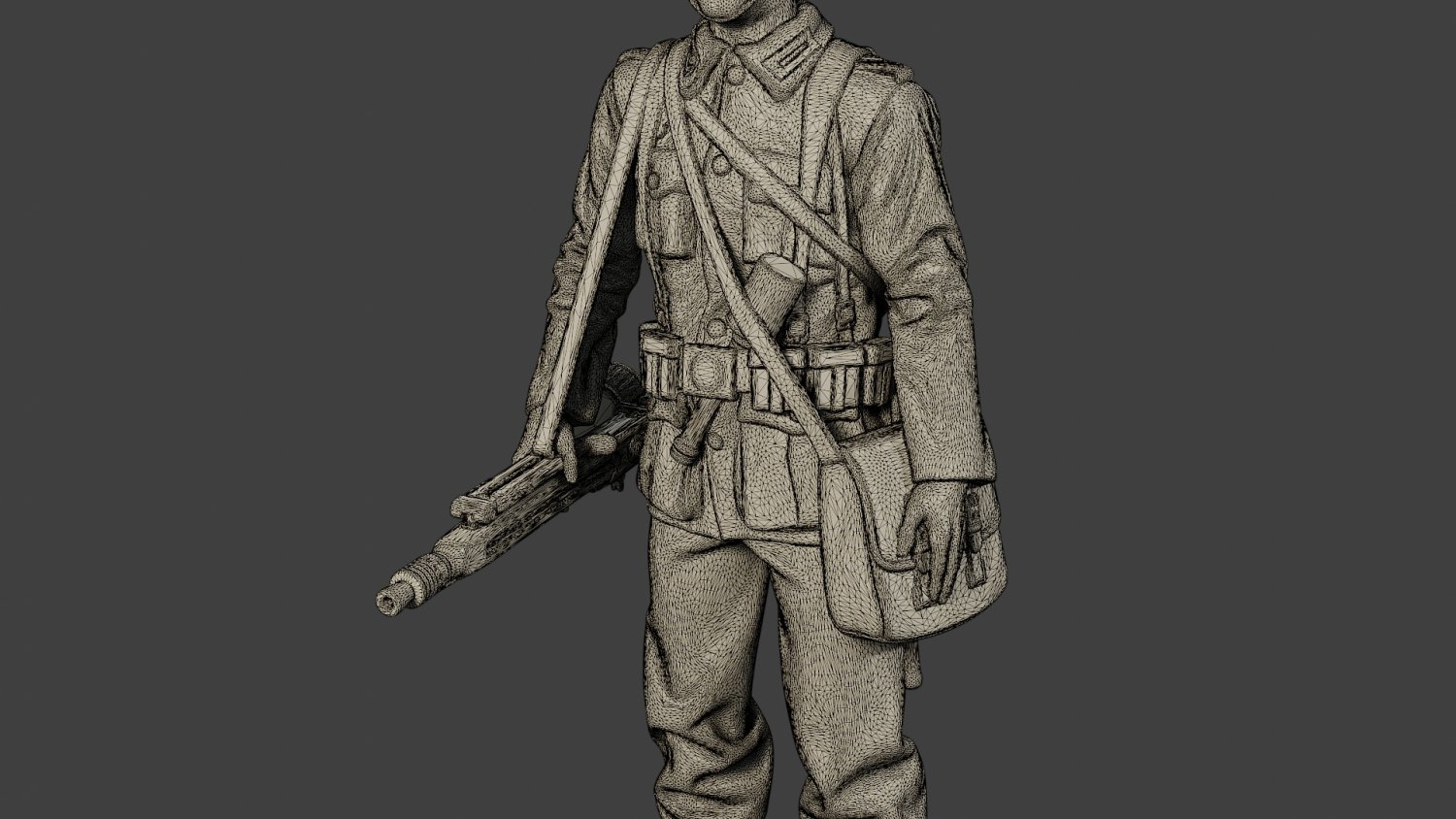 German soldier ww2 MG42 Stand G7 3D Model in Figurines 3DExport