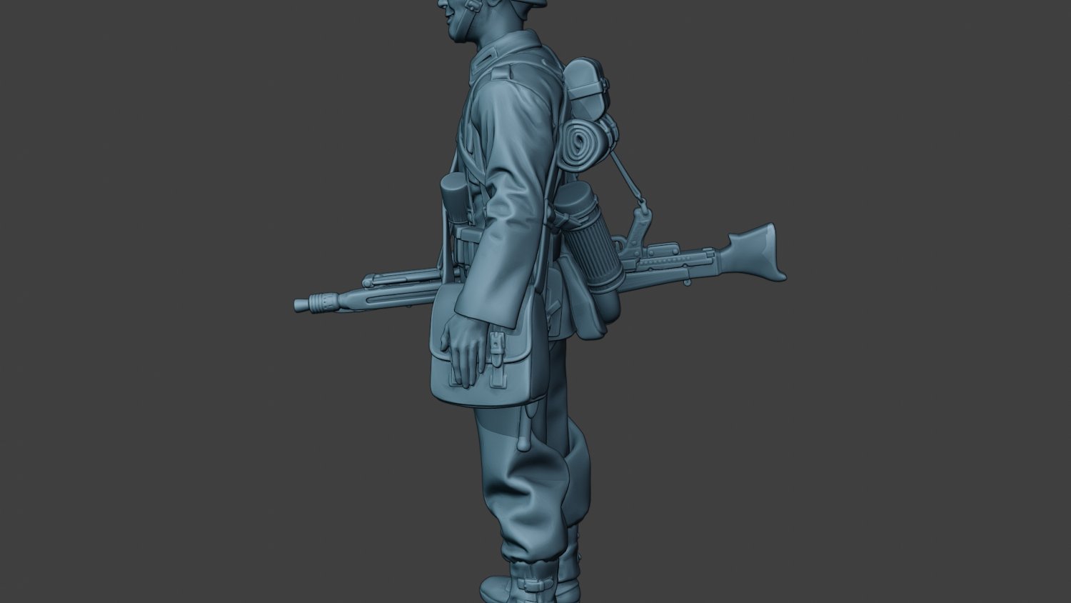German soldier ww2 MG42 Stand G7 3D Model in Figurines 3DExport