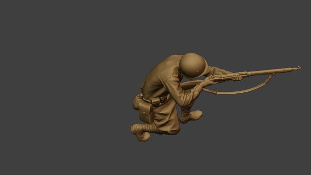 russian soldier ww2 shoot crouch r1 3D Print Model in Figurines 3DExport