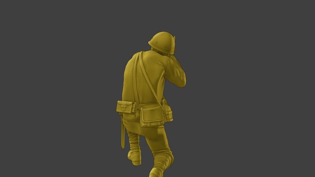 Japanese soldier ww2 Shoot Crouch J2 3D 프린트 모델 in 피규어 3DExport