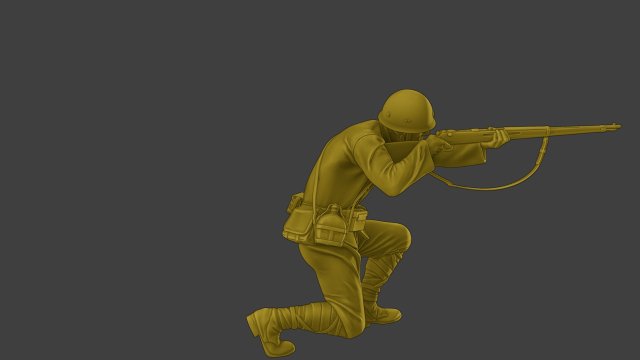 Japanese soldier ww2 Shoot Crouch J2 3D 프린트 모델 in 피규어 3DExport