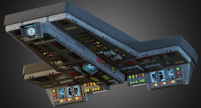 futuristic console 3D Model in Fantasy Spacecraft 3DExport