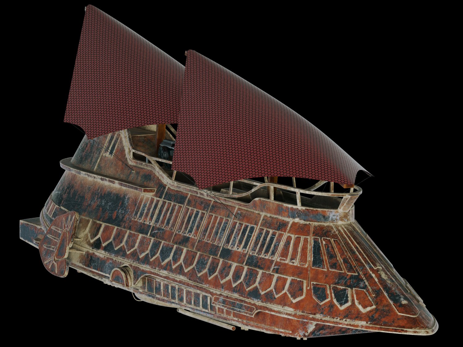 Star Wars Khetanna Jabba Sail Barge 3D Model in Fantasy Spacecraft 3DExport