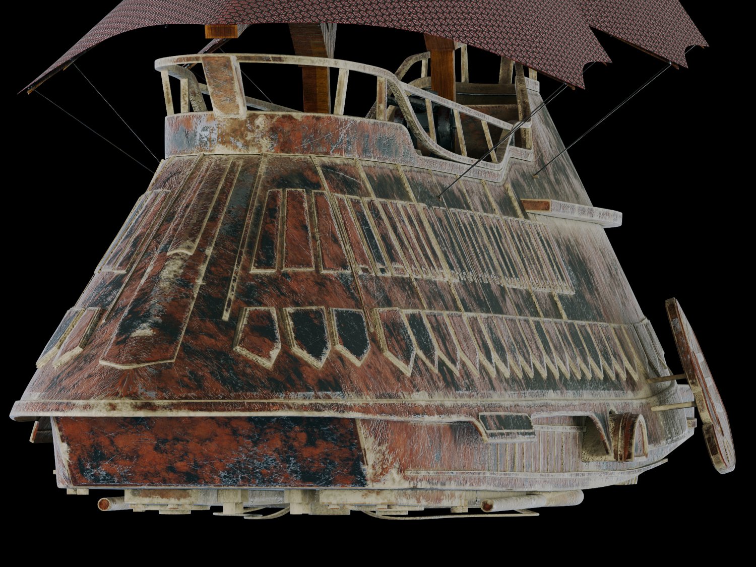 Star Wars Khetanna Jabba Sail Barge 3D Model in Fantasy Spacecraft 3DExport