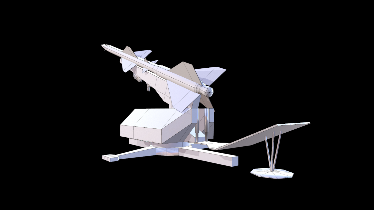 S75 SAM-2 Anti Aircraft Missile Launcher Low-poly 3D Model in Artillery ...