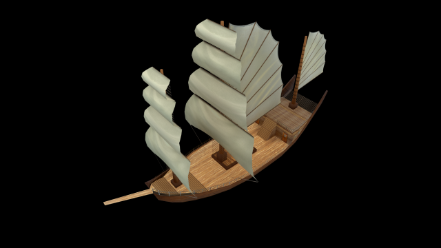 sailing ship - watercraft - pirate of caribbean - fluyt low-poly 3D ...