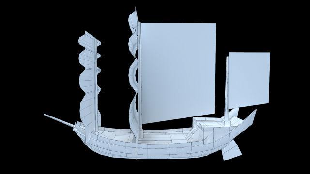 sailing ship - watercraft - pirate of caribbean - fluyt low-poly 3D ...