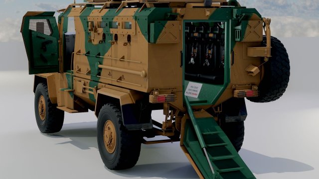 BMC kirpi MRAP - include inside - Fully Rigged 3D Model in Transport ...
