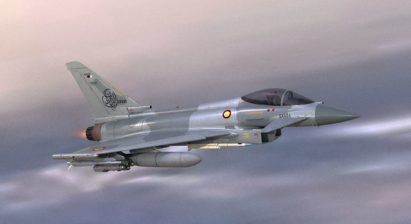 Qatar EuroFighter Typhoon with High Resolution Cocpit 3D Model in ...