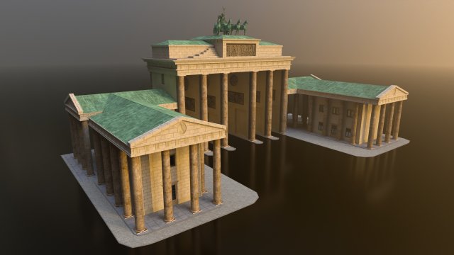 Brandenburg Gate in Berlin 3D Model in Landmarks 3DExport