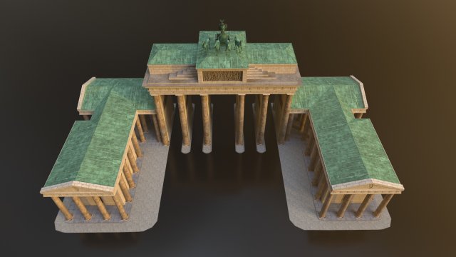 Brandenburg Gate in Berlin 3D Model in Landmarks 3DExport