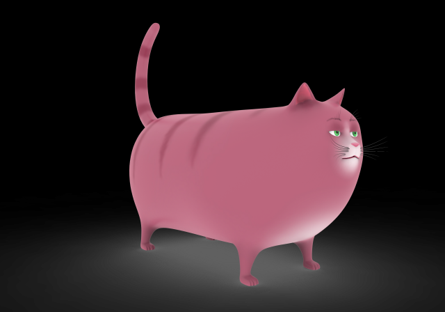 fat cat 3D Model in Cat 3DExport