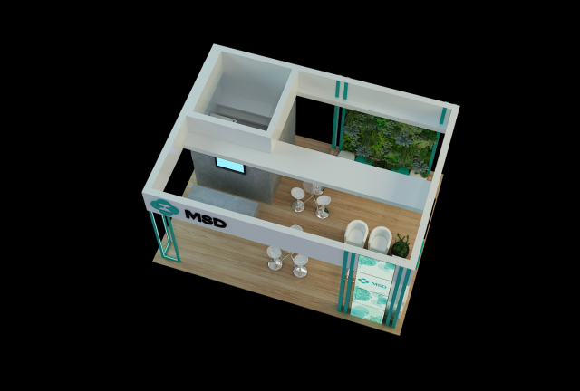 Booth MSD 3D Model in Exhibit 3DExport