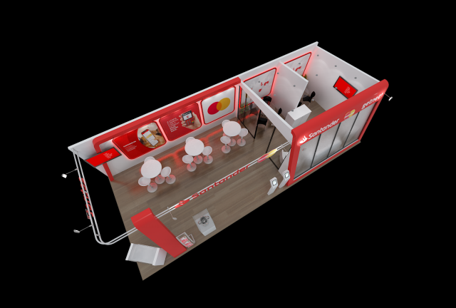Pack 05 Booths Santander 3D Model in Exhibit 3DExport