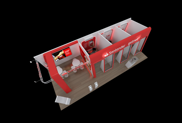 Pack 05 Booths Santander 3D Model in Exhibit 3DExport