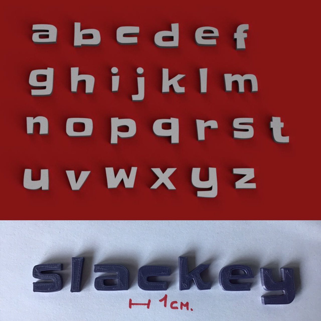 slackey uppercase and lowercase 3d letters stl file 3D Print Models in ...
