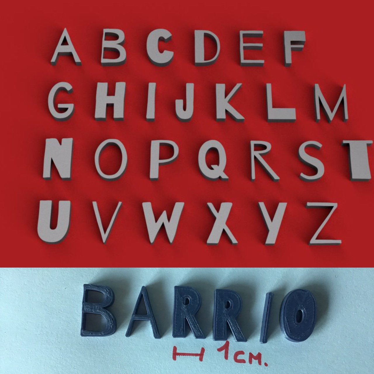 BARRIO1 AND BARRIO2 - 3D Letters STL FILE Modèle 3D in Autre 3DExport