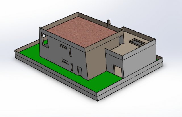 house realized with solidworks built on a ground of 500 m 3D Model in ...