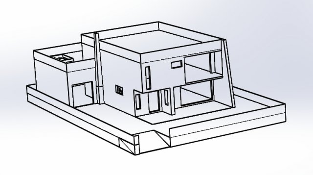 house realized with solidworks built on a ground of 500 m 3D Model in ...