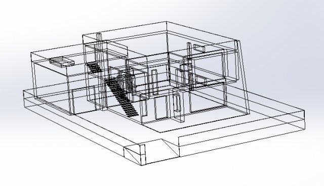 house realized with solidworks built on a ground of 500 m 3D Model in ...