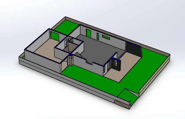 house realized with solidworks built on a ground of 500 m 3D Model in ...