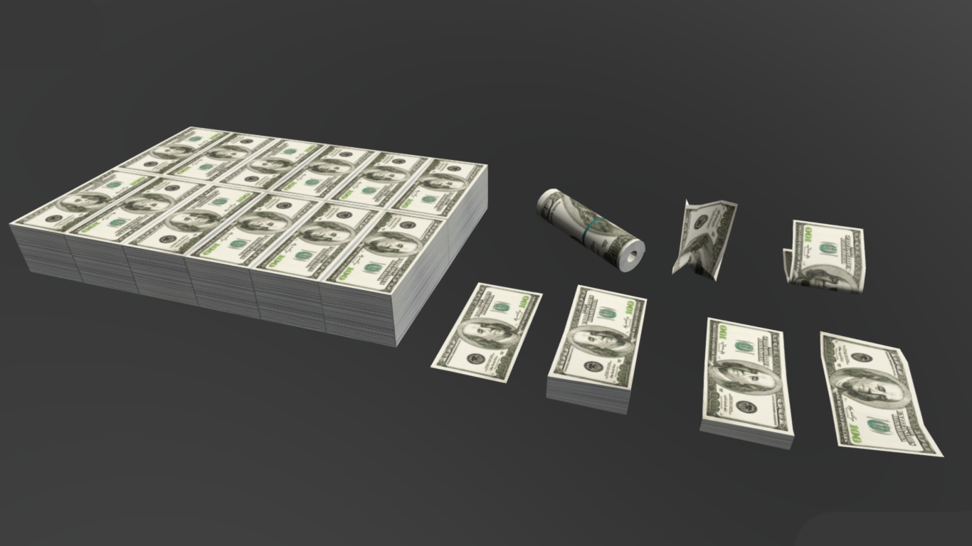 Low poly money pack 3D Model in Other 3DExport