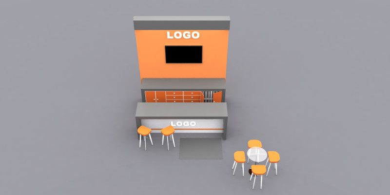 Reception Counter Design 3D Model in Table 3DExport